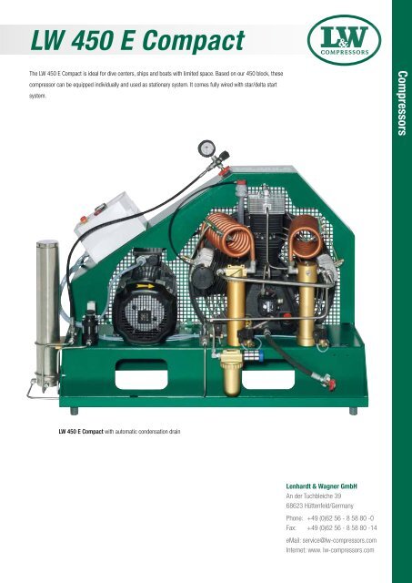 Technical Data LW 450 E Compact - L&W Compressors + Systems