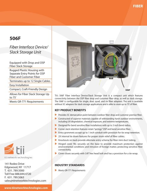 Fiber Interface Device/ Slack Storage Unit - Tii Network Technologies