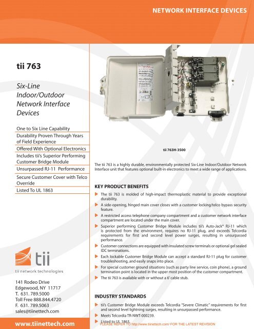 tii 763 - Tii Network Technologies