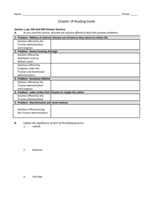 Chapter 19 Reading Guide