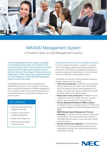 MA4000 Management System - Nec
