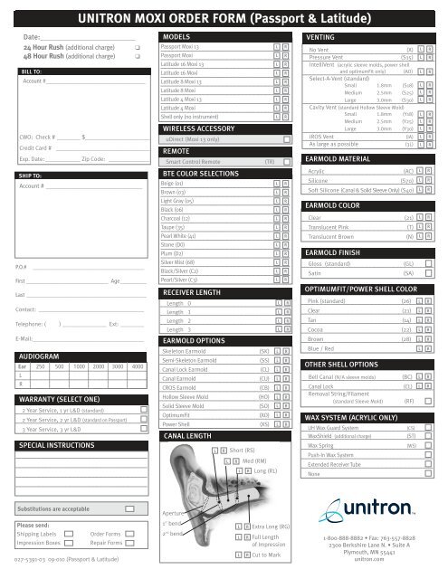 Unitron Repair Form Fillable - Printable Forms Free Online