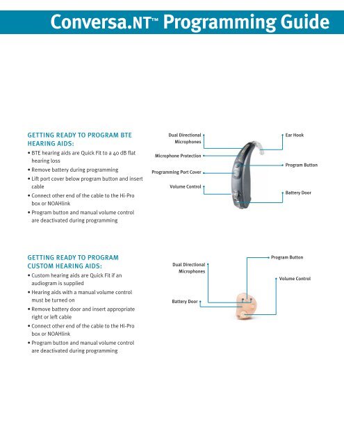 Unitron Hearing - Conversa.NT Programming Guide - PDF