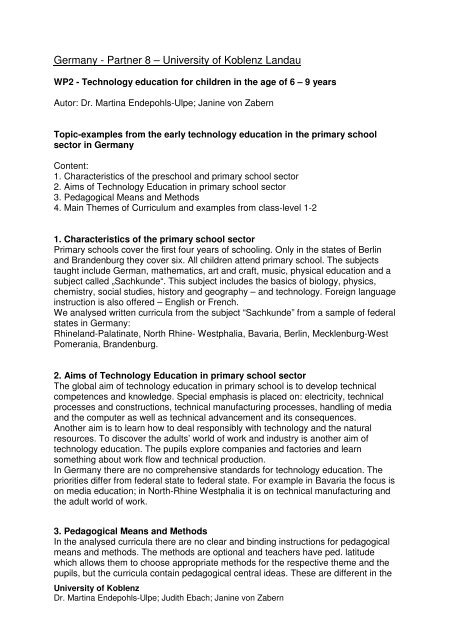 Topic examples primary school - Update