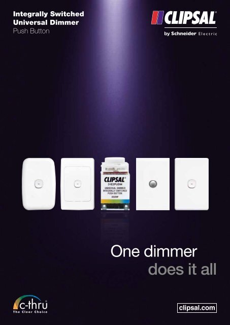 Product Data Sheet - C-thru Integrally Switched Universal ... - Clipsal