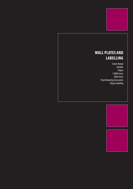 Product Data Sheet - Wall Plates and Labelling, 15849 - Clipsal