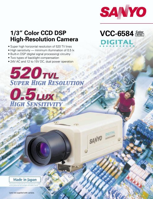 VCC-6584 1/3” Color CCD DSP High-Resolution Camera - Sanyo