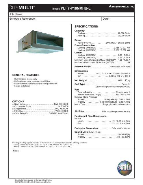 PEFY-P18NMHU-E Submittal - MyLinkDrive