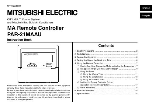 MA Remote Controller PAR-21MAAU - MyLinkDrive