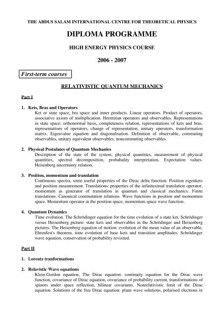 DIPLOMA PROGRAMME - ICTP