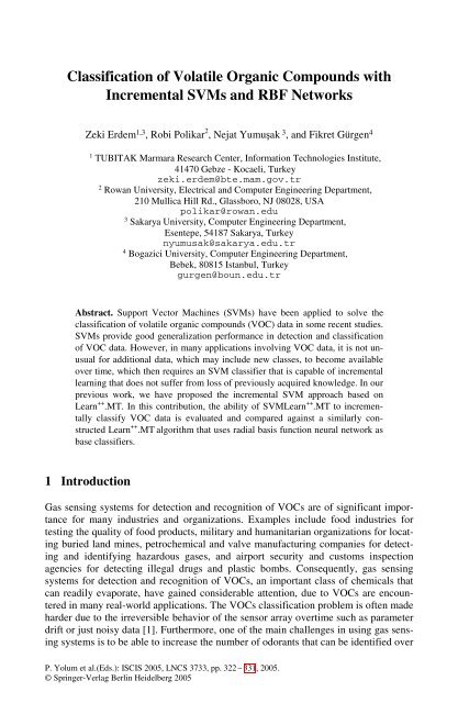 Classification of Volatile Organic Compounds - Rowan - Rowan ...