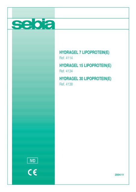 hydragel 7 lipoprotein(e) - Sebia Electrophoresis