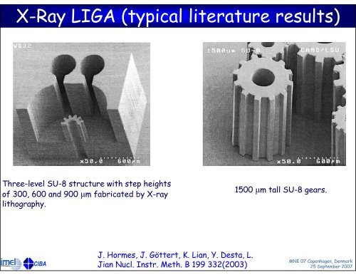 X-Ray LIGA (typical liter