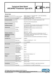 Technical Data Sheet Rotary Actuator TD_840 - Arca-Regler GmbH