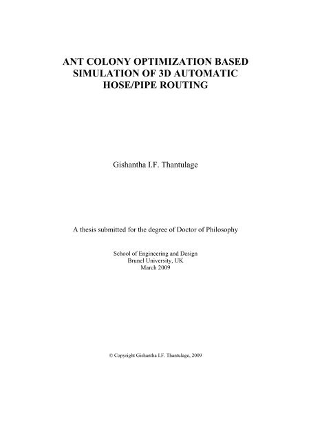 ant colony optimization based simulation of 3d ... - Brunel University