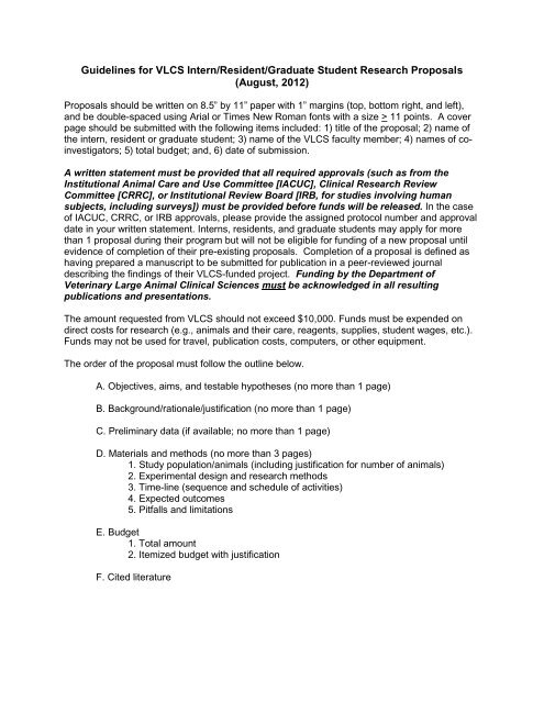 Research Proposal Guidelines