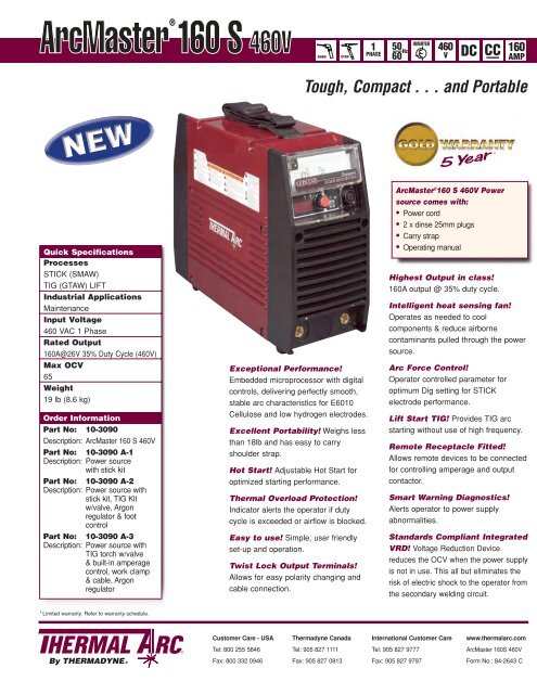 ArcMaster 160 S 460V - Victor Technologies