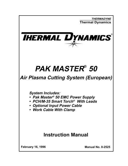 Pak Master® 50 - Victor Technologies