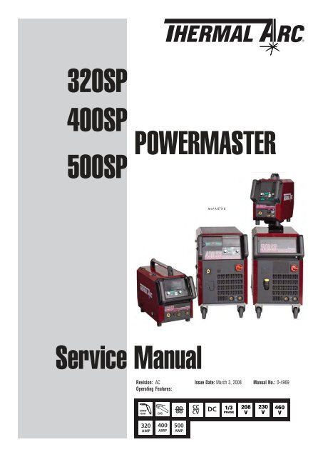 POWERMASTER 320SP 400SP Service Manual 500SP - Victor ...