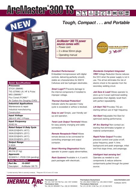 1 ArcMaster 300 TS - Victor Technologies