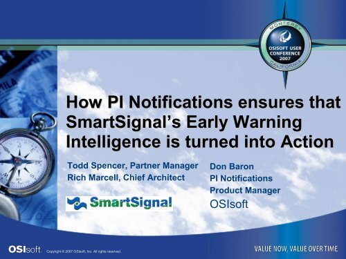 How PI Notifications ensures that SmartSignal SmartSignal ... - OSIsoft