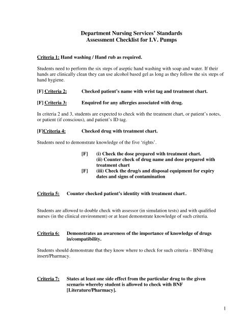 IV Pump assessment