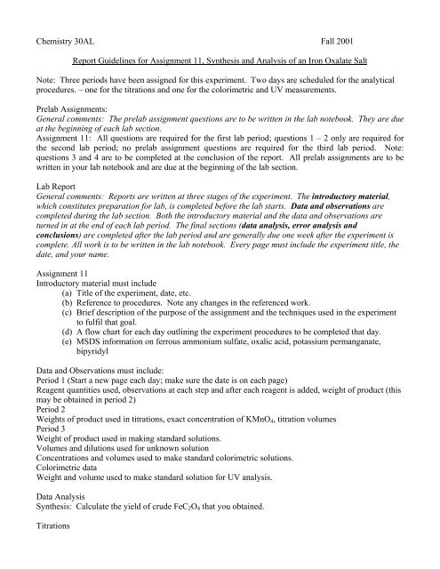 Report Guidelines For Assignment 11 5674