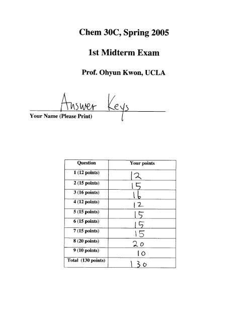 Midterm Exam #1 Key - UCLA