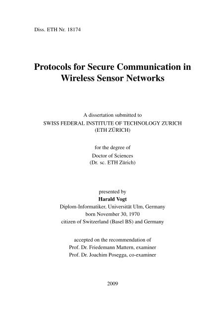 Protocols For Secure Communication In Wireless Sensor Networks