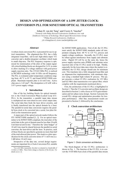 design and optimization of a low jitter clock- conversion pll