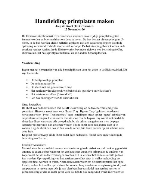 Handleiding printplaten maken