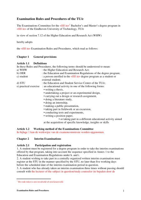 Examination Rules And Procedures Of The TU e examination-rules-and-procedures-of-the-tu-e