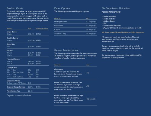 Services and Prices - Student Center - Wayne State University