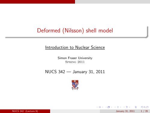 Deformed (Nilsson) shell model