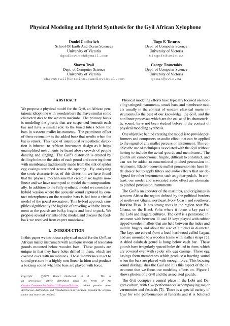 Physical Modeling and Hybrid Synthesis for the Gyil African Xylophone