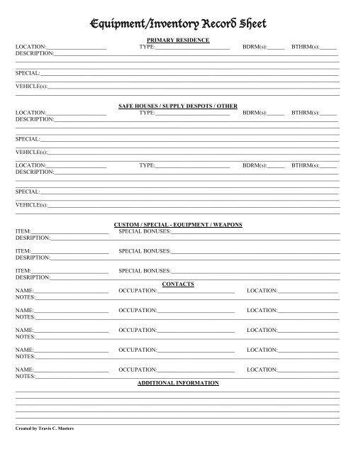 Form Fillable Character Sheet Palladium - Printable Forms Free Online