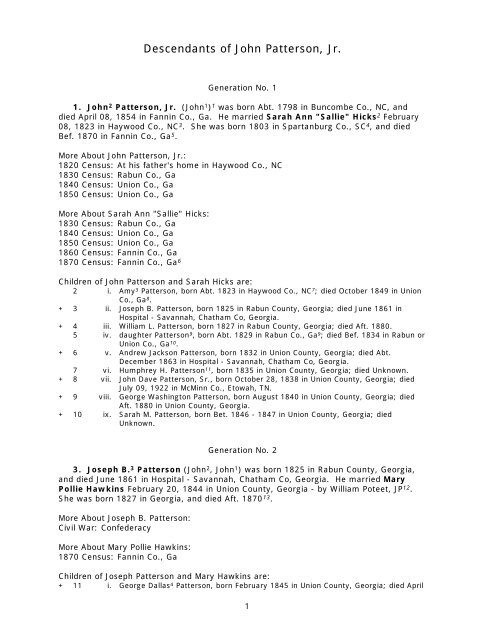 Family Tree Maker - Wes Patterson's Home Page