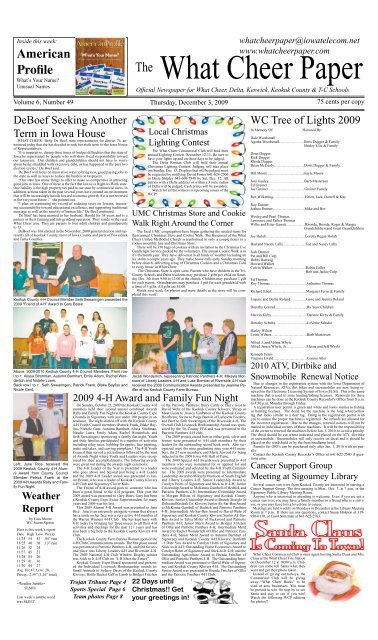 Section 1 - Fremont-What Cheer Vine & New Sharon Sun