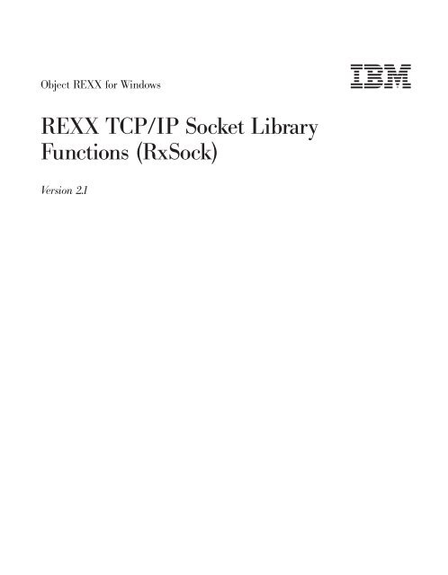 Object Rexx Tcpip Socket Library Functions 3074