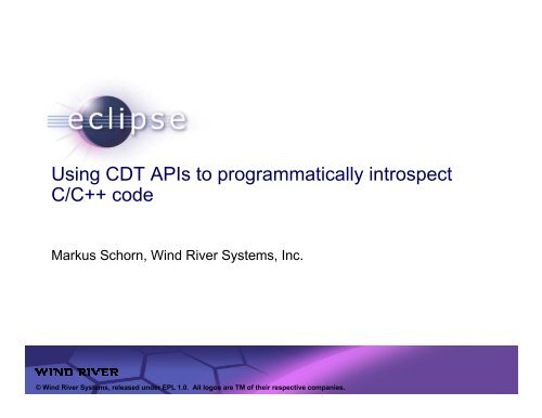 Using CDT APIs to programmatically introspect C/C++ code