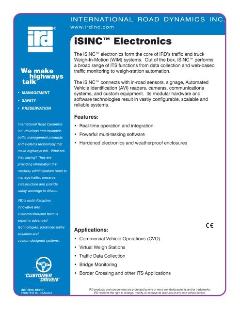 iSINC™ Electronics - WIM