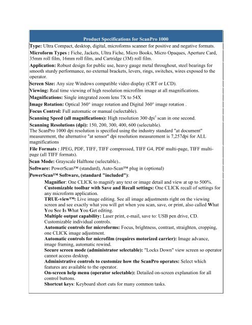 ScanPro 1000 - World Micrographics, Inc