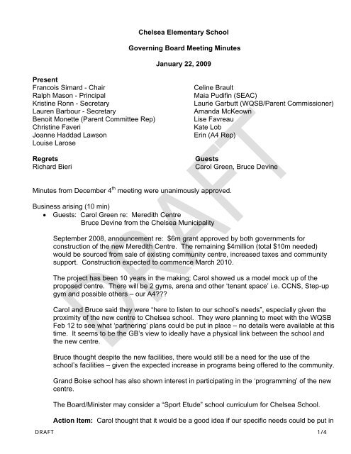 Chelsea Elementary School - Western Quebec School Board