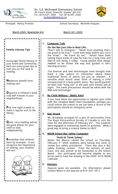 March - Western Quebec School Board