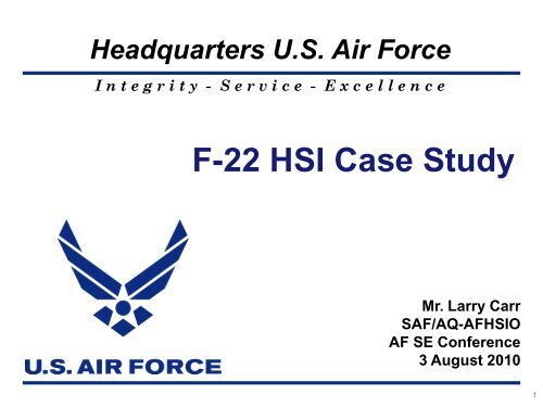 F-22 HSI Case Study - Air Force Acquisition