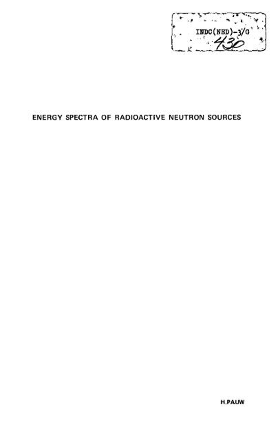 energy spectra of radioactive neutron sources - IAEA Nuclear Data ...