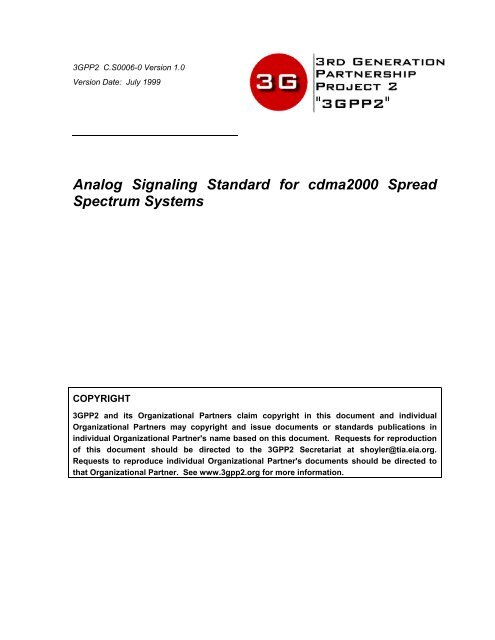 Analog Signaling Standard for cdma2000 Spread ... - 3GPP2