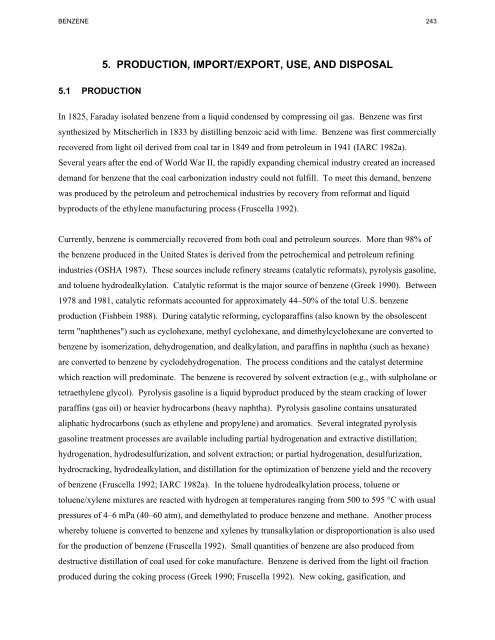 5. production, import/export, use, and disposal