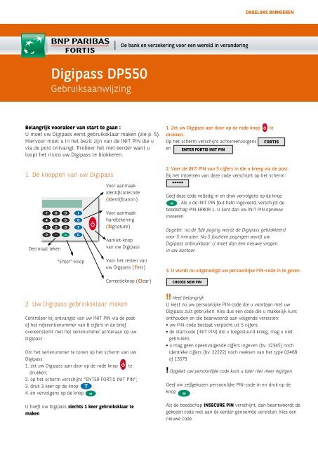 Digipass DP550 - BNP Paribas Fortis