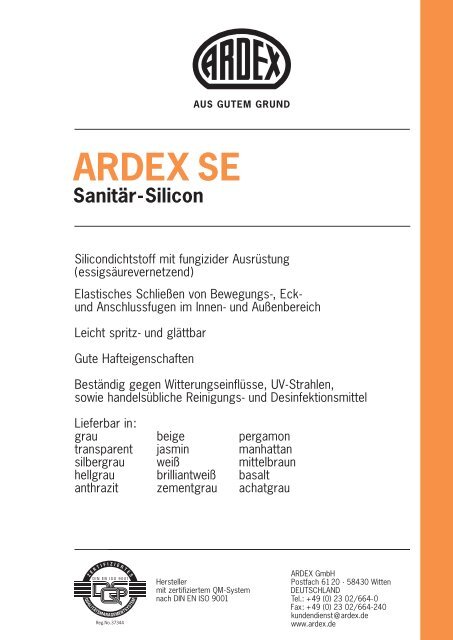 ARDEX SE Sanitär-Silicon